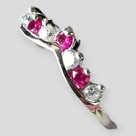 Avon | Jewelry | Vintage Avon Faux Ruby And Cz Diamond Silver Ring Sz 6 ...